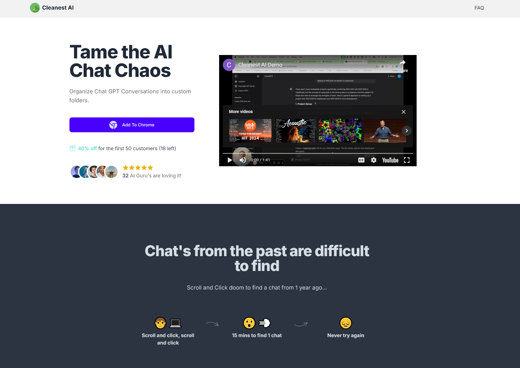 Organize ChatGPT Conversations Easily with Cleanest AI: