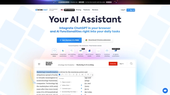 Work Fast AI Sidebar Assistant - Productivity Automation - A