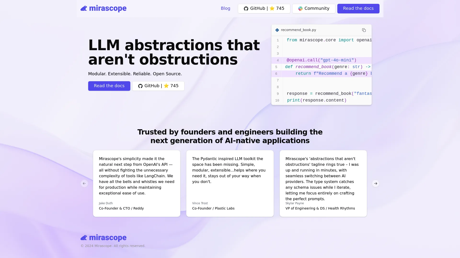 Mirascope - AI Agent Details