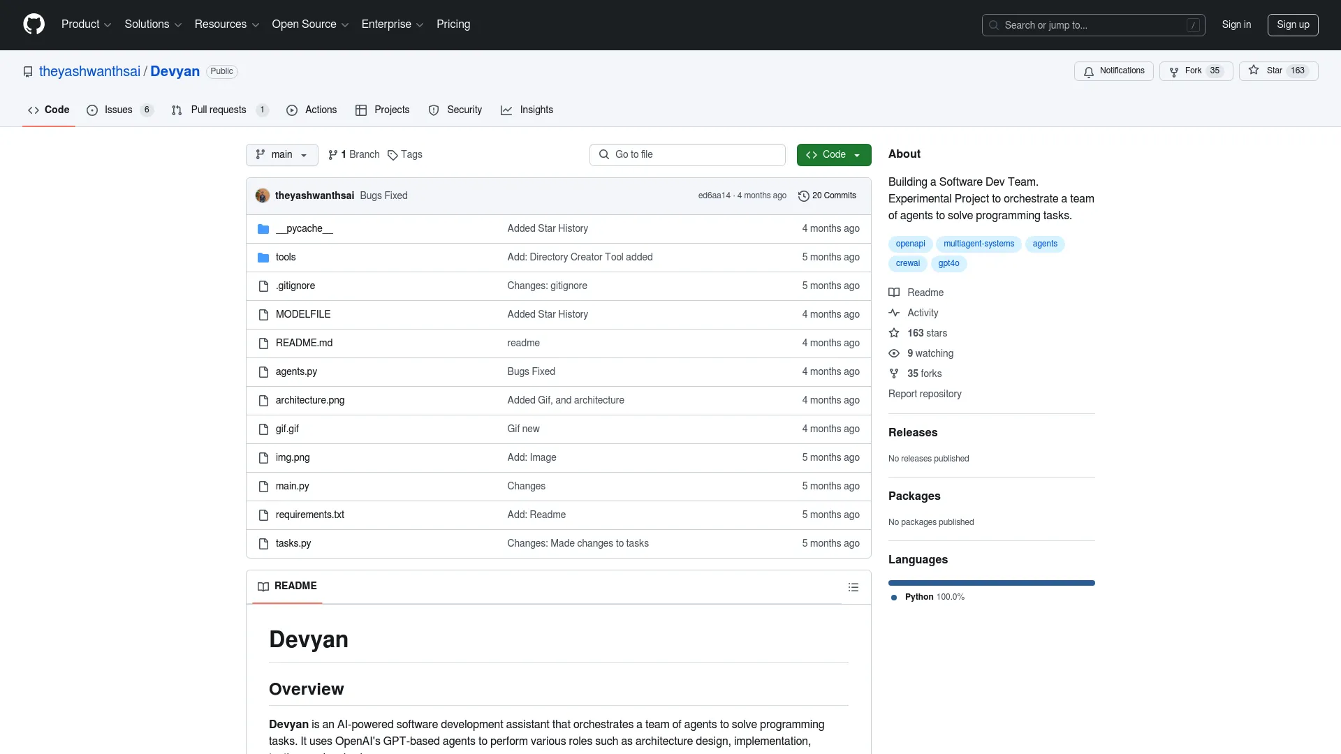 Devyan - AI Agent Details