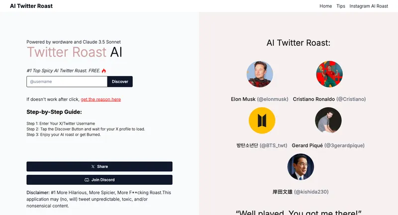 AI Twitter Roast - Miscellaneous - All The AI Tools