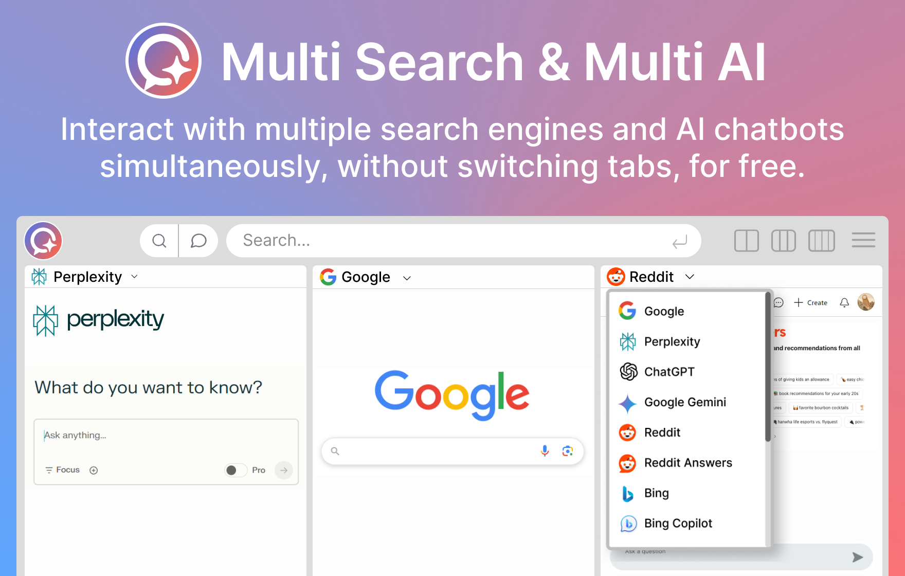 Multi Search & Multi AI - Productivity Automation - All The