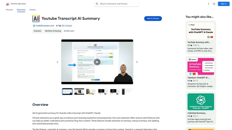 Youtube Transcript AI Summary - Miscellaneous
