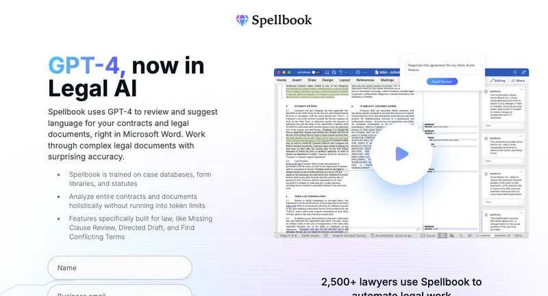 Spellbook - Legal Compliance - All The AI Tools